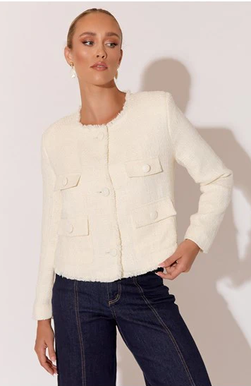 ADORNE MICHAELA TWEED JACKET CREAM – Alainn Mae