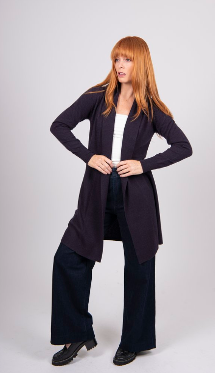 BRIDGE & LORD EMILY EDGE TO EDGE CARDI PLUM – Alainn Mae